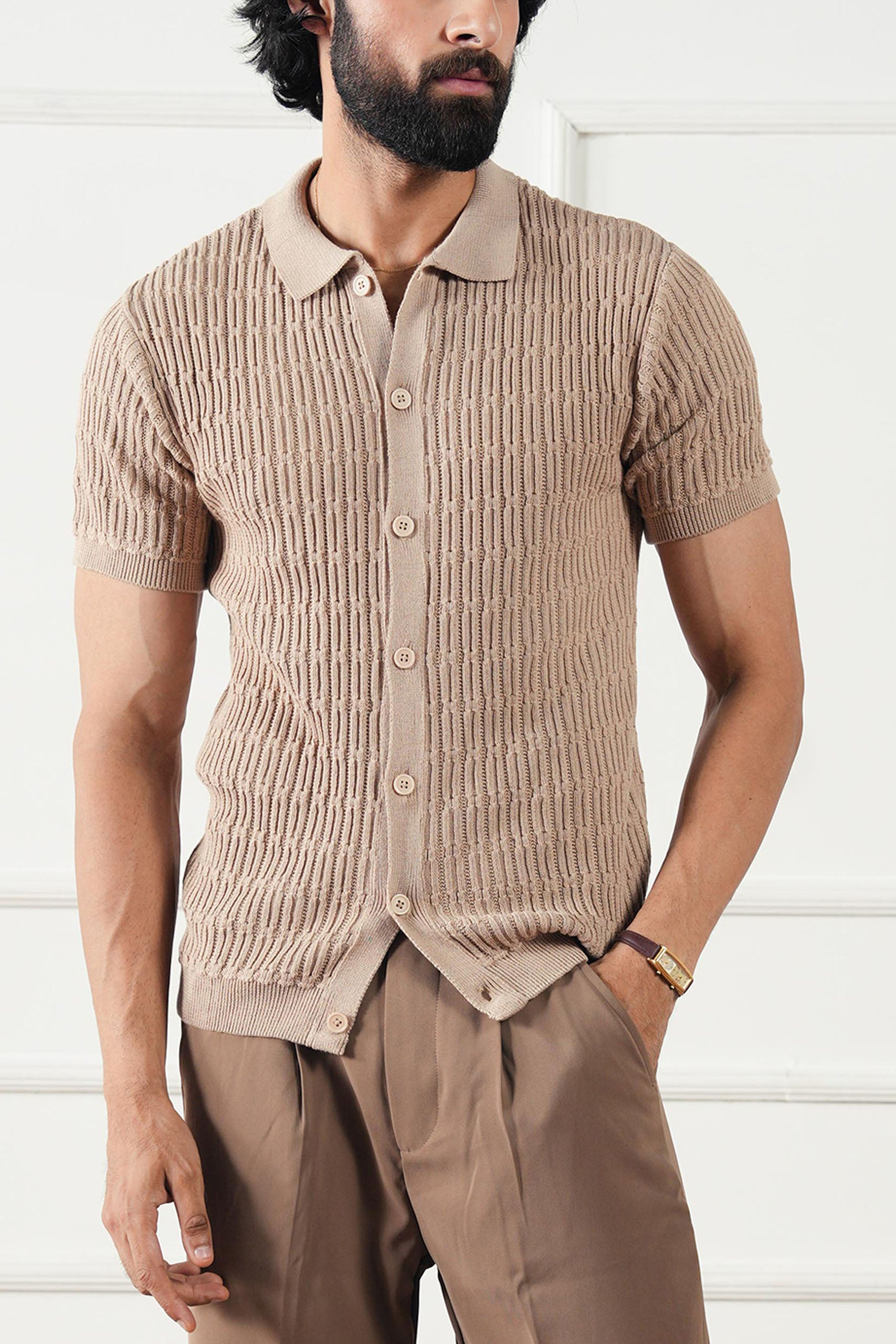 Cable Knit Shirt (MKB-02) – Avant Garde
